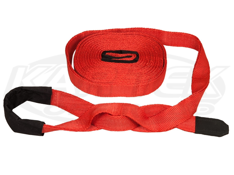Kartek Off-Road 2 Inches Wide 50 Feet Long Red Woven Recovery Tow Strap ...