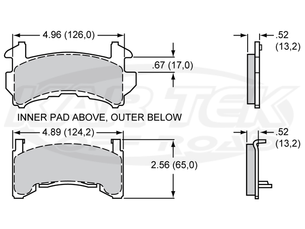 Wilwood D154 GM Metric Brake Pads PolyMatrix E - Kartek Off-Road