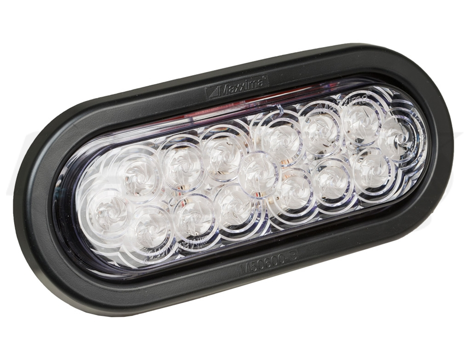 6" Oval LED Tail Light Clear Lens Clear w/ Amber LEDS - Kartek Off-Road