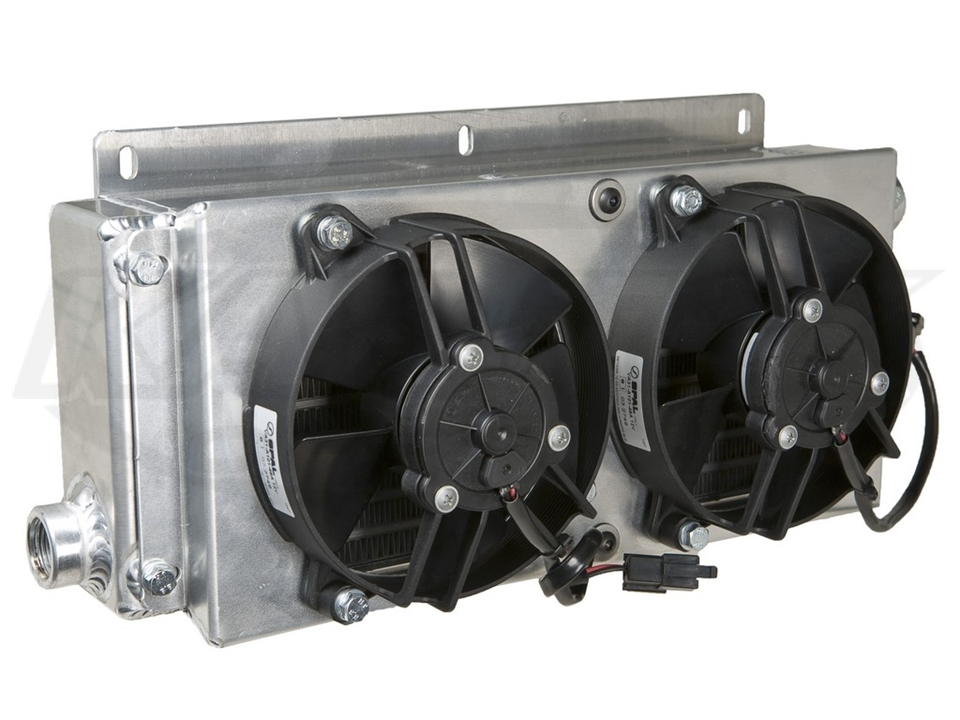 CBR Standard Dual Fan Mini Oil Cooler With Dual 5.2" Fans AN -10 ORB ...