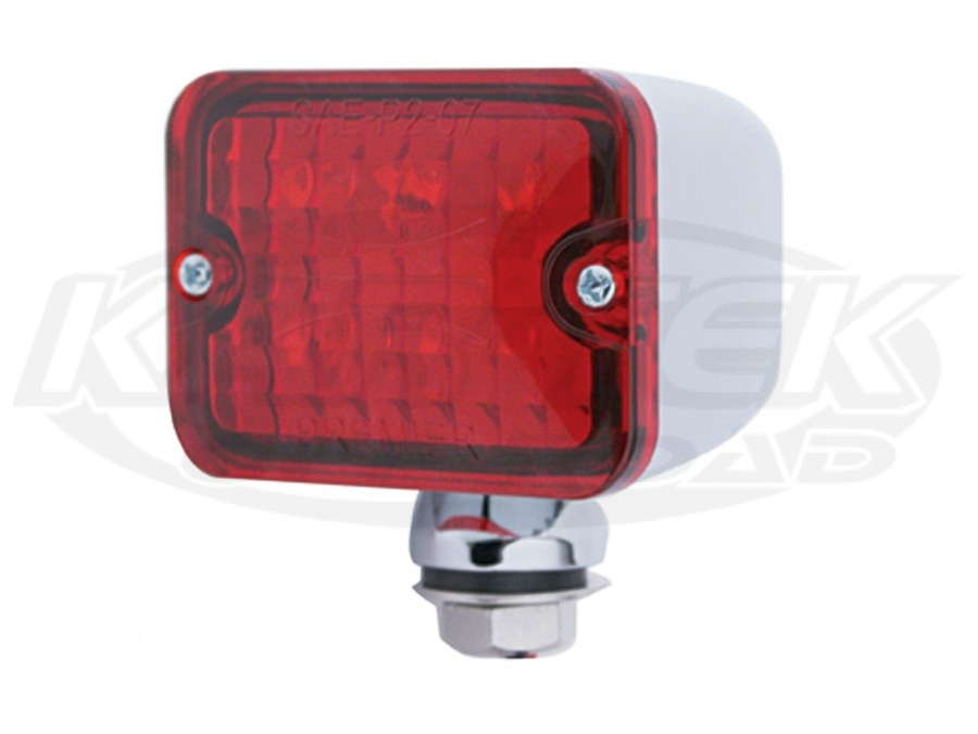 6 LED Medium Rod Tail Light - Red Red LED, Red Lens - Kartek Off-Road