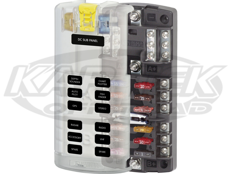 St Fuse Block 5024 Blue Sea Systems 6 Circuit ATO Blade Fuse Block With ...
