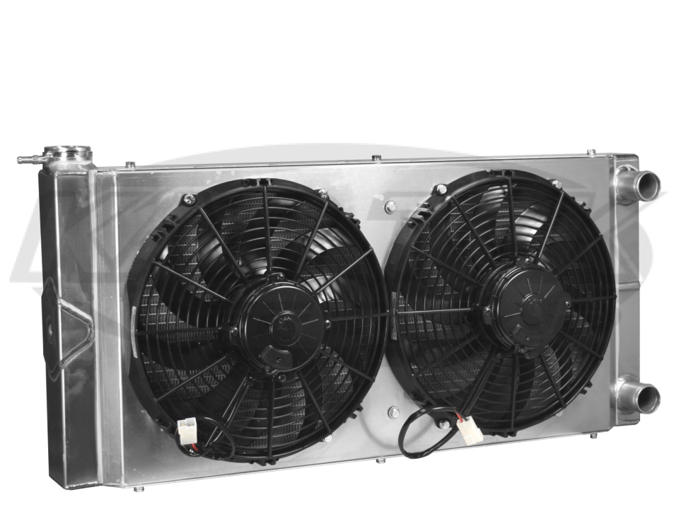 CBR 31x14 Dual Pass Aluminum Radiator With Dual Fans With Left Side ...