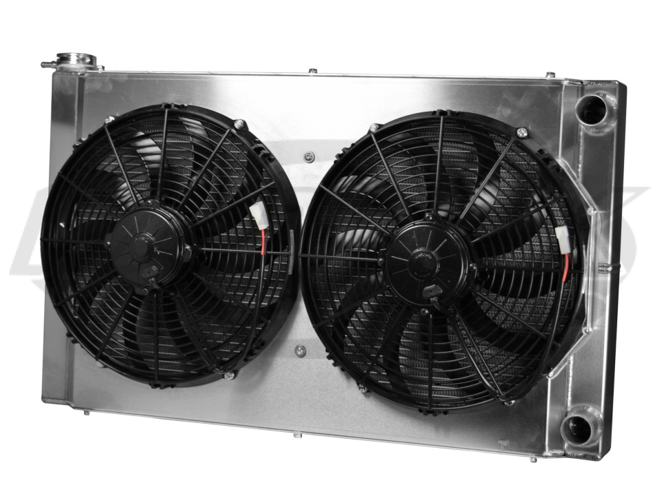 CBR 31x19 Dual Pass Aluminum Radiator With Dual Fans With Left Side ...