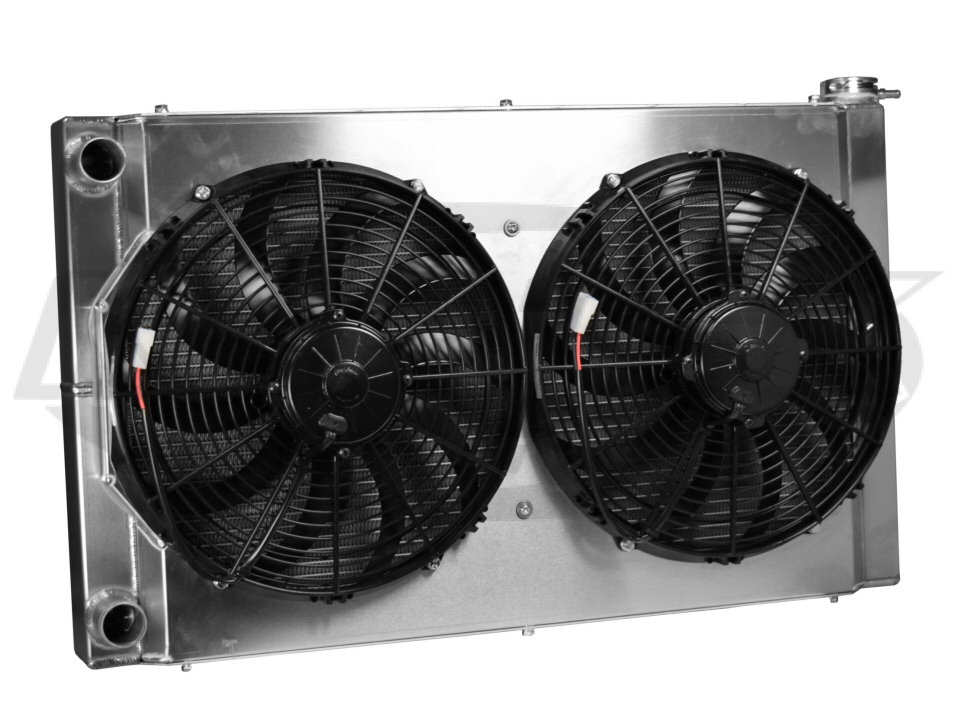 CBR 31x19 Dual Pass Aluminum Radiator With Dual Fans With Right Side ...