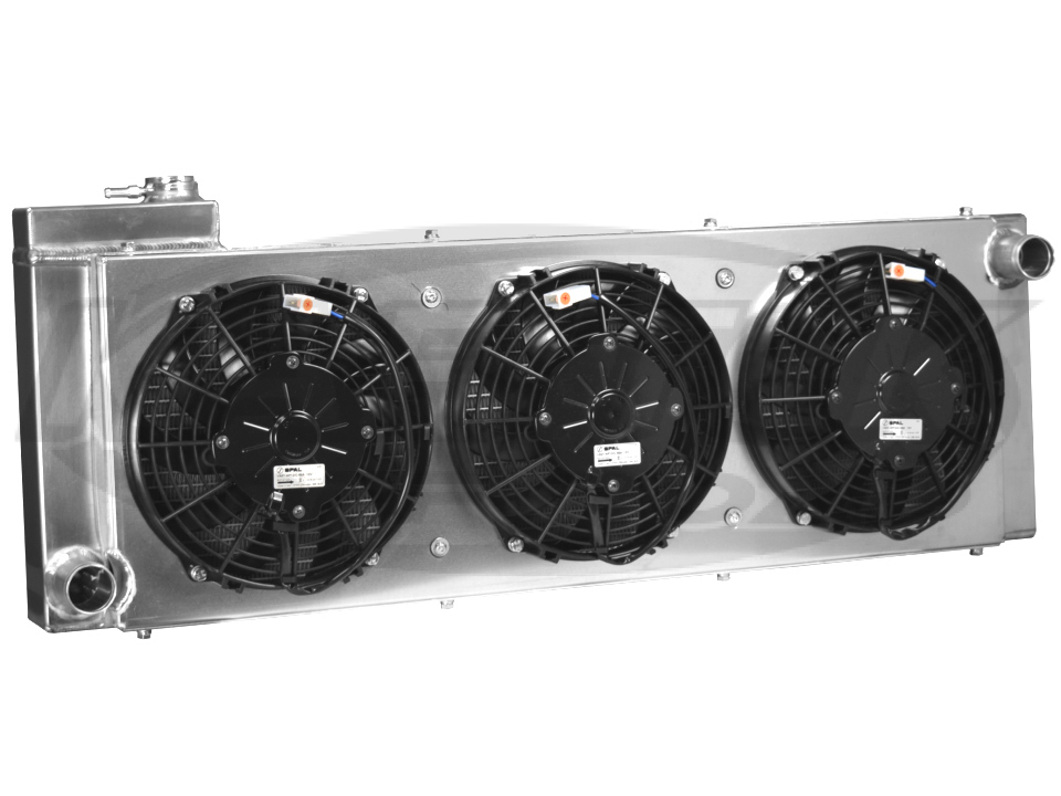 CBR Ecotec 35x11.5 Single Pass Aluminum Radiator With Fans And Built In ...