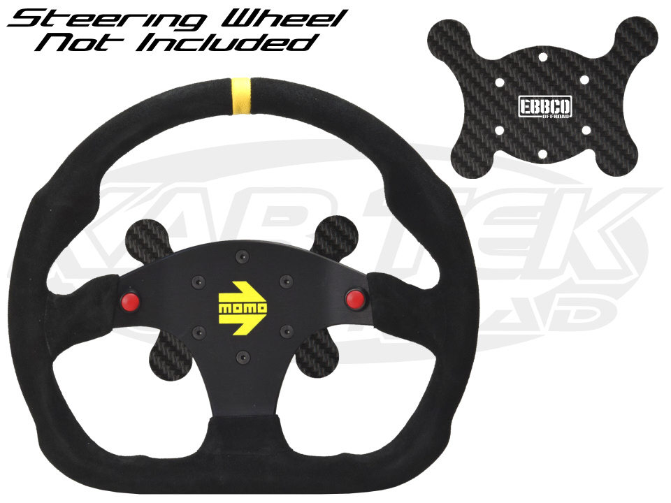 EBBCO Offroad Carbon Fiber 6 Bolt Steering Wheel Four Button Panel Fits ...