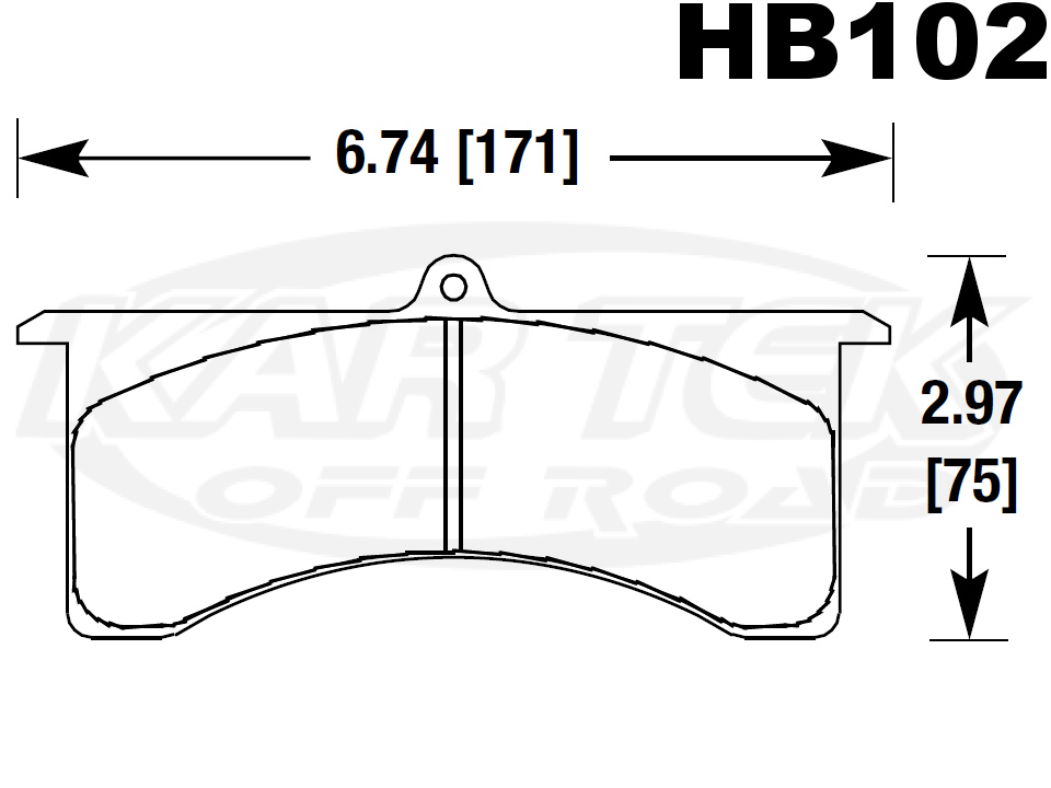 Hawk Performance HB102V.800 DTC-50 High Temp Compound 6" Brake Pads 0. ...