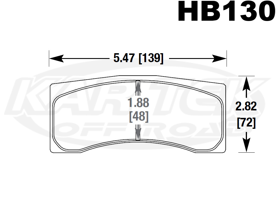 Hawk Performance HB130U.775 DTC-70 High Temp Compound 5-1/2" Brake Pads ...