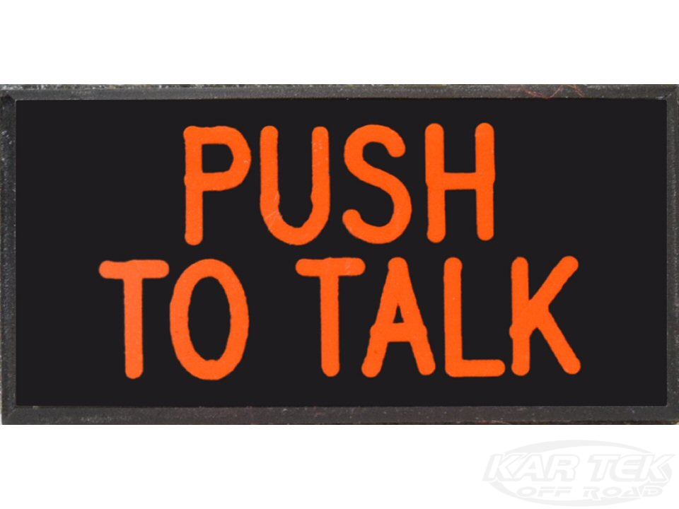 PUSH TO TALK Dash Badge Self Adhesive ID Label For Your Indicator ...