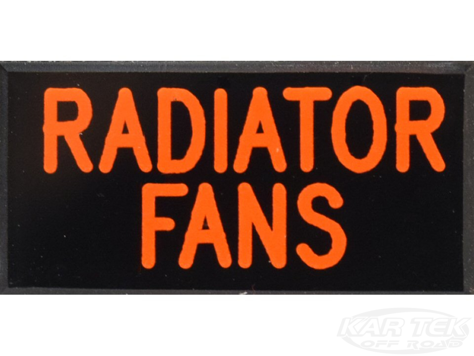 RADIATOR FANS Dash Badge Self Adhesive ID Label For Your Indicator ...