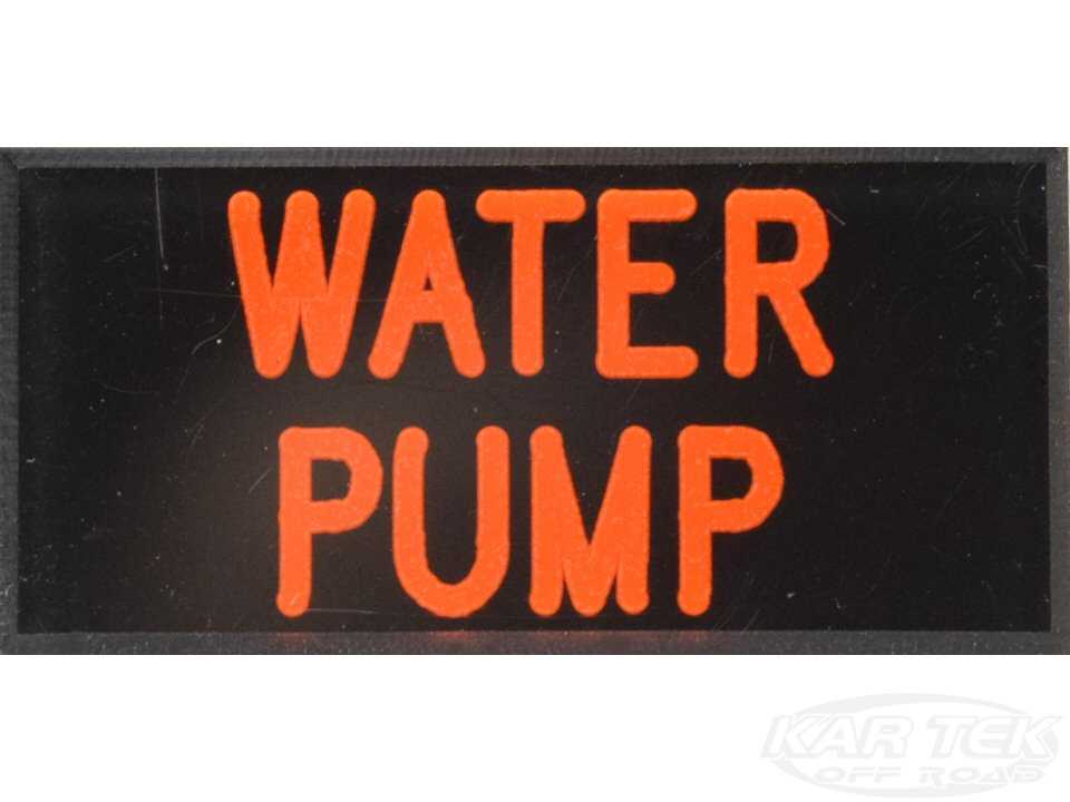 WATER PUMP Dash Badge Self Adhesive ID Label For Your Indicator Lights ...