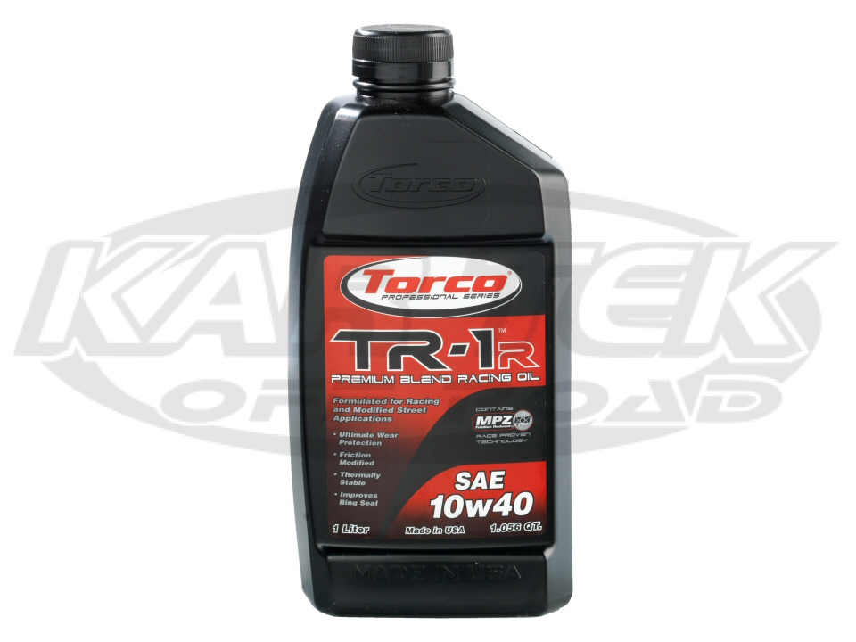 Torco SAE 10W40 TR-1R Premium Blend Racing Engine Oil 1 Quart Bottle ...