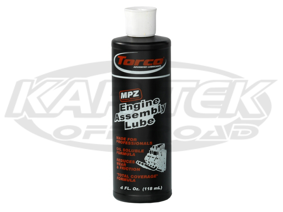 Torco MPZ Friction Reducer Engine Assembly Lube 4 Ounce Bottle - Kartek ...