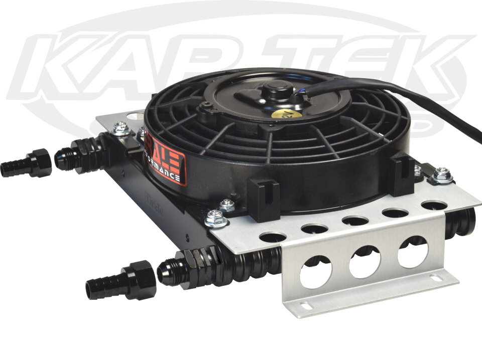 Derale 15850 Atomic-Cool Universal 15 Row Oil Cooler With 7-1/2" Fan #8 ...