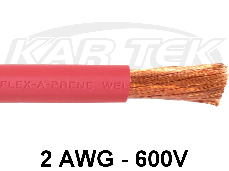 Flex-A-Prene #2 AWG Industrial Red Welding Cable Rated At 200 Amps Up ...