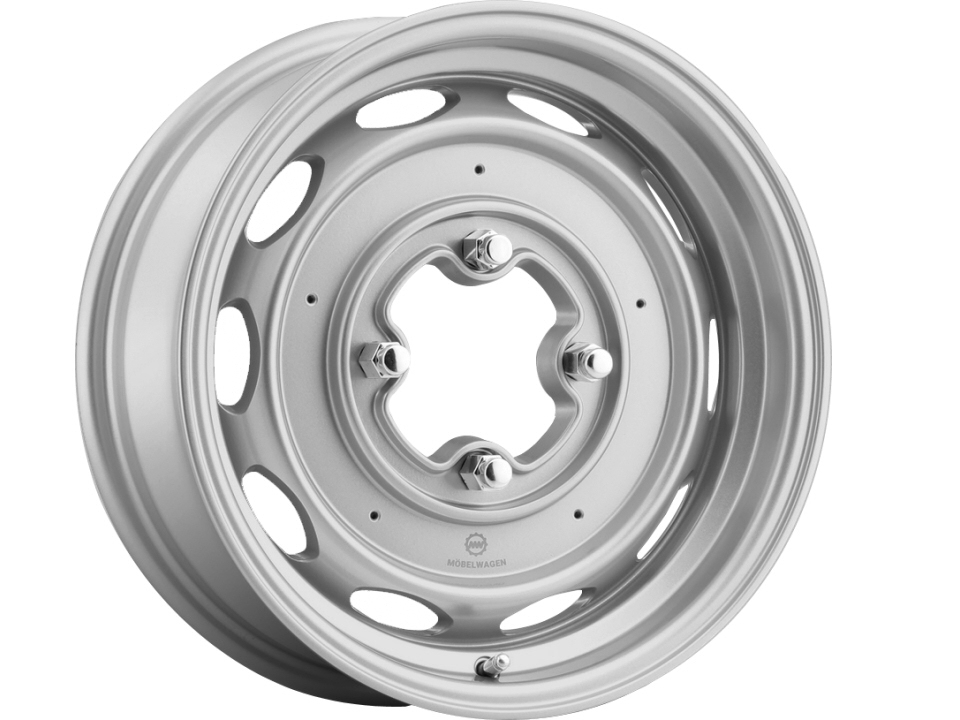 Mobelwagen 430S Class 11 Baja Bug Silver Interceptor Wheel 15" x 4-1/2" - 4 Lug 130mm 3-3/4" BS ...