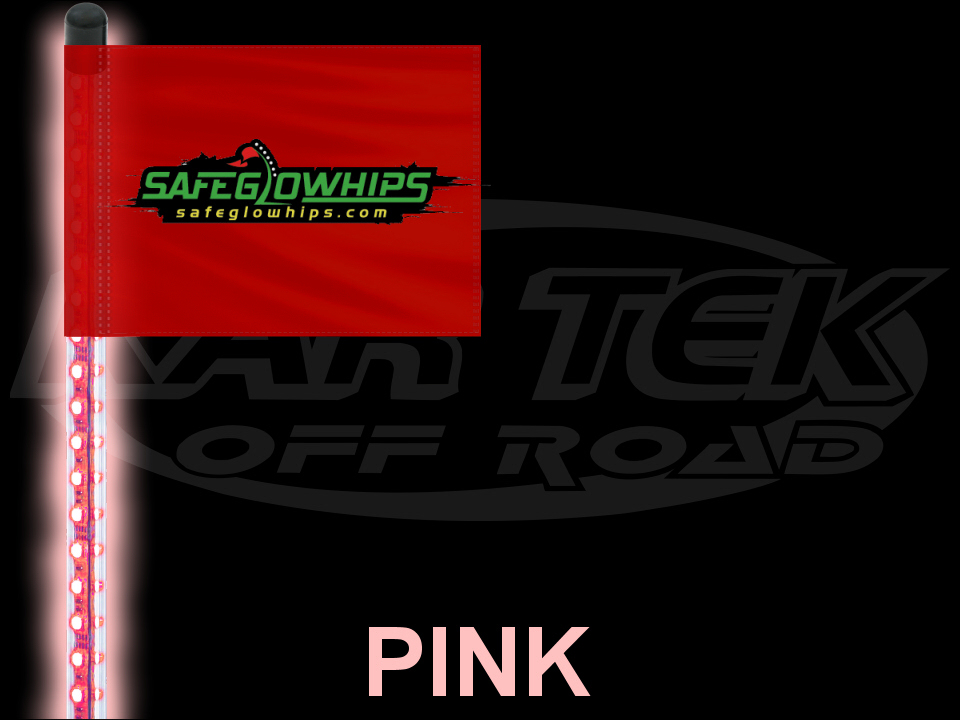 Safeglo 4 Foot Tall Pink LED Whip Antenna With Standard Threaded Base ...