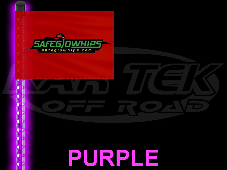 Safeglo 6 Foot Tall Purple LED Whip Antenna With Push Button Air ...