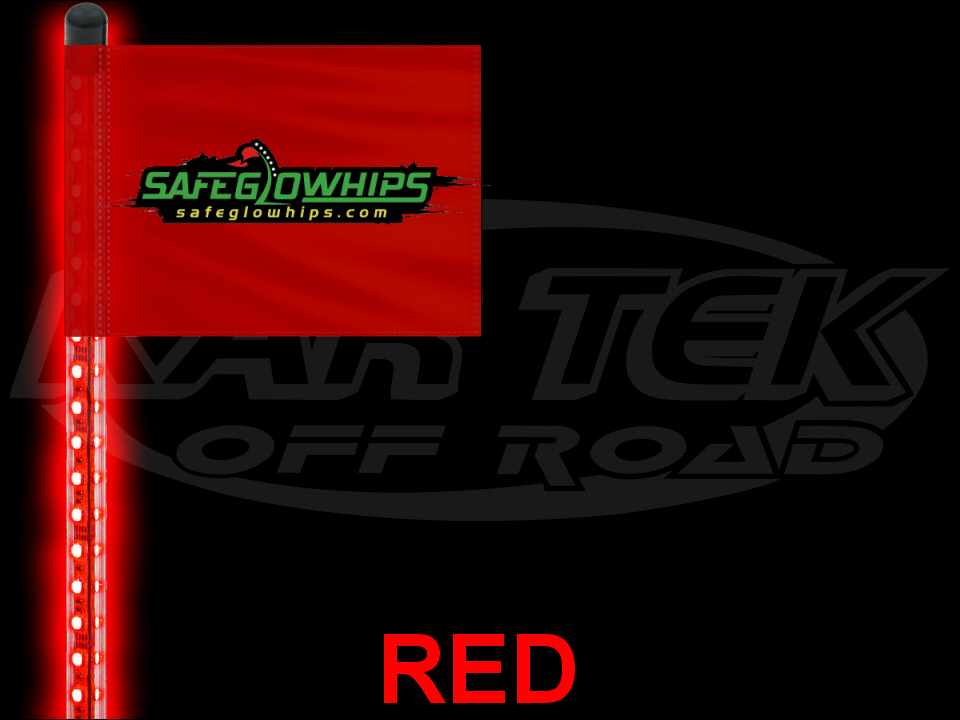 Safeglo 4 Foot Tall Red LED Whip Antenna With Standard Threaded Base ...