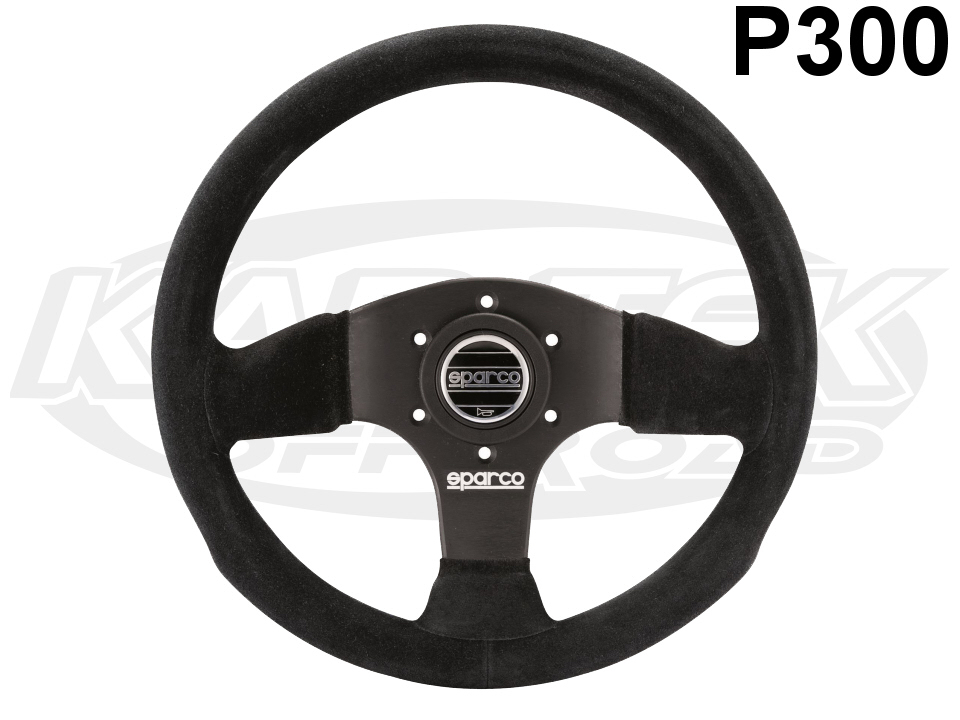 Sparco USA P300 Black Suede Round Racing Steering Wheel 11-3/4" - 300mm ...