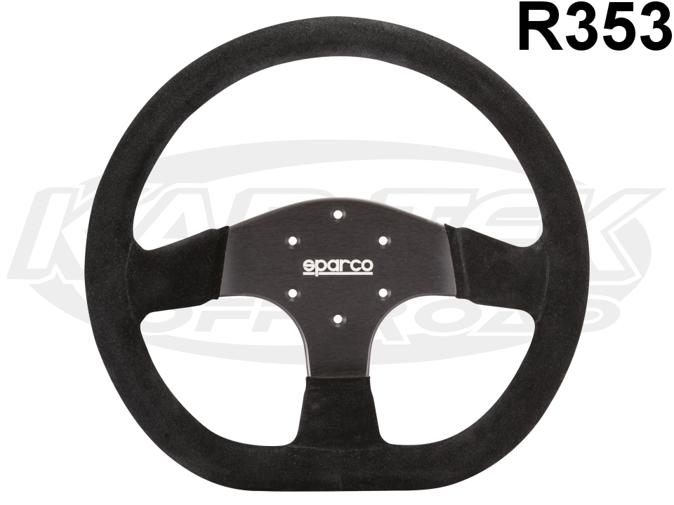 Sparco USA R353 Black Suede Flat Bottom Racing Steering Wheel 13 ...
