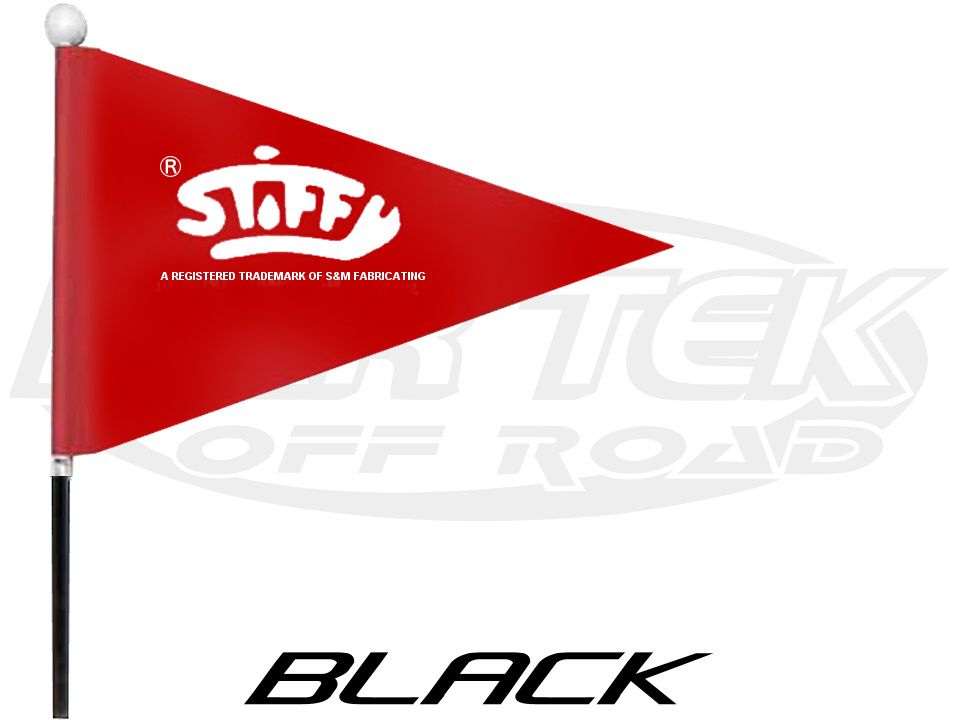 Stiffy Non Lighted Black 7 Foot 5/16" Dia Whip Antenna With Flag ...