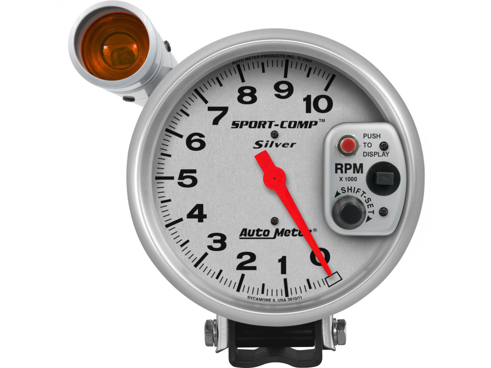 Autometer 3911 Ultra-Lite 5" Diameter 10000 RPM Pedestal Tachometer ...