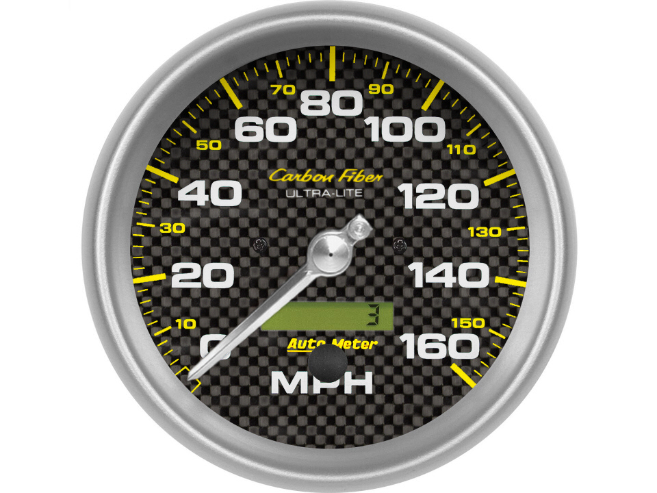 Autometer 4789 Carbon Fiber 3-3/8" Hall Effect Electronic 160 MPH ...