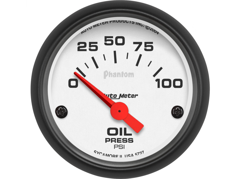 Autometer 5727 Phantom 2-1/16" Electrical 0-100 PSI Oil Pressure Gauge ...