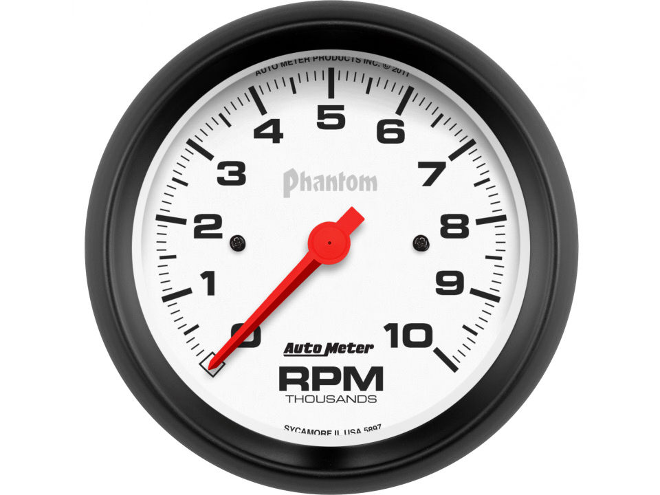 Autometer 5897 Phantom 3-3/8" Diameter 10000 RPM In Dash Tachometer ...
