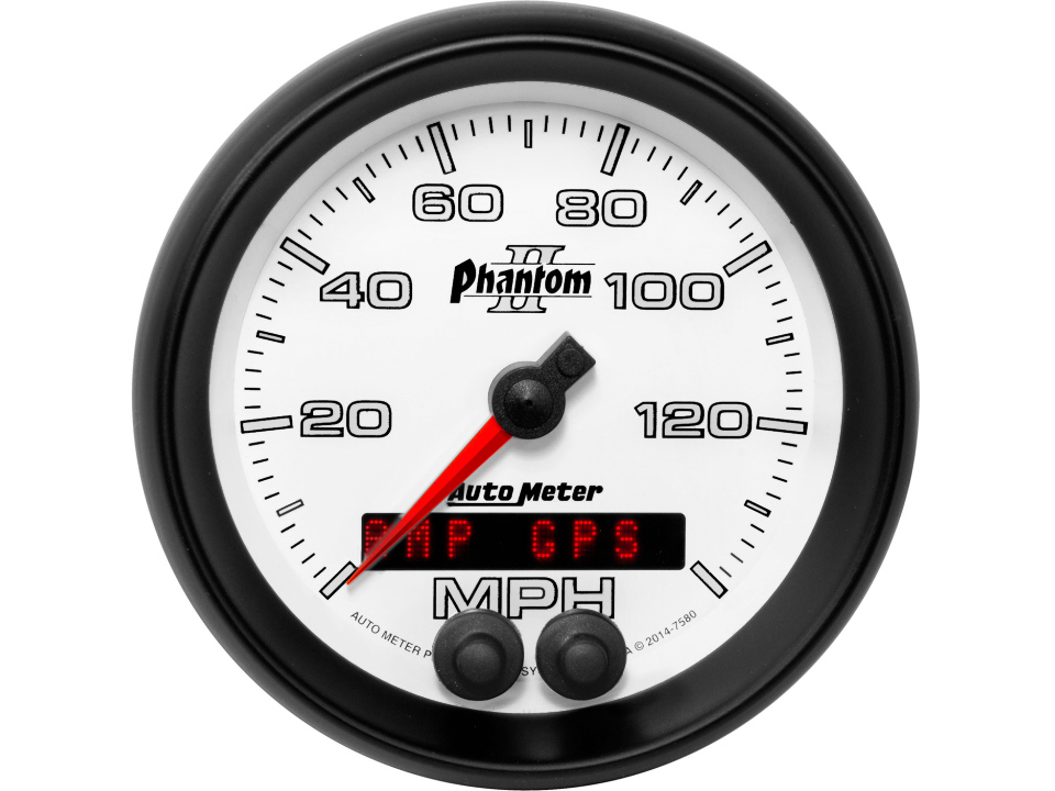 Autometer 7580 Phantom II 3-3/8" GPS Electronic 140 MPH Speedometer ...