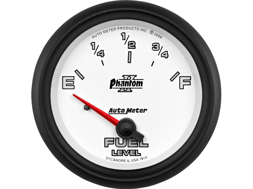Autometer 7814 Phantom II 2-5/8" Electric 0-90 Ohm Fuel Level Gauge - Kartek Off-Road