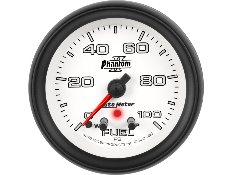 Autometer 7863 Phantom II 2-5/8" Electric Stepper Motor 0-100 PSI Fuel ...
